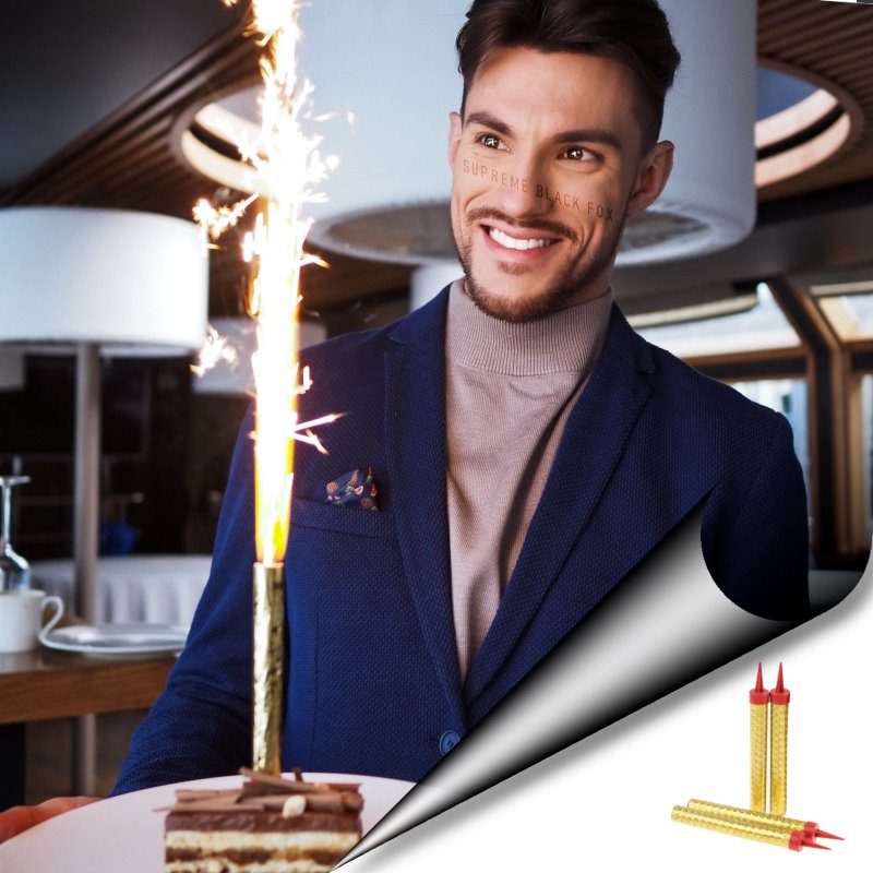 4 Gold Sparkling Candles (Small) - Birthday Party Decoration Christmas ...