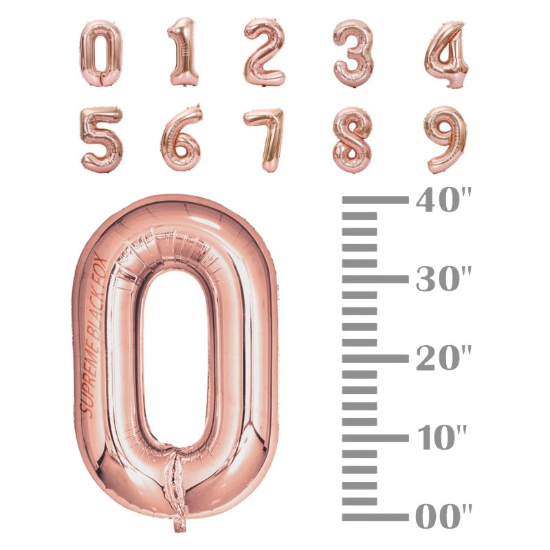 40in Rose Gold Number Balloons - Large Numbers Foil 40" Digit Giant Ju ...