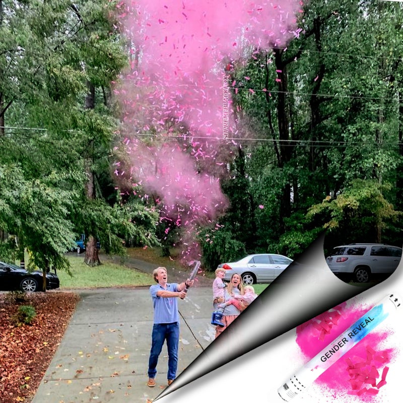Pink Gender Reveal Confetti & Powder Cannons (8 Pack) – Supreme Black ...