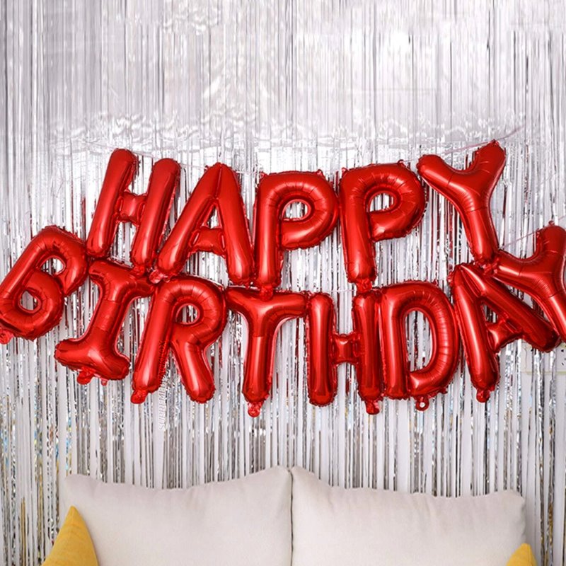 Birthday Balloons Red Happy